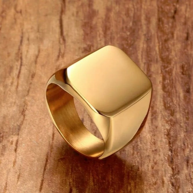 5 Color Signet Ring 14K Yellow Gold Metal Men Jewelry Not Fade ...