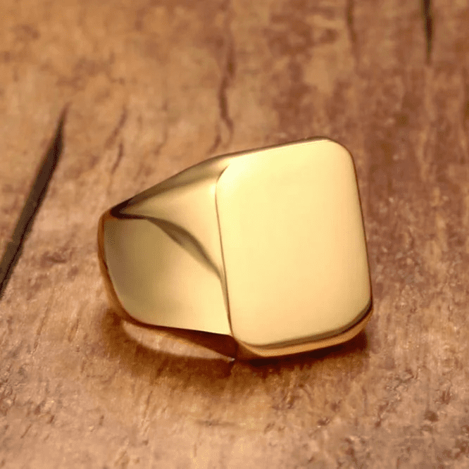 5 Color Signet Ring 14K Yellow Gold Metal Men Jewelry Not Fade ...