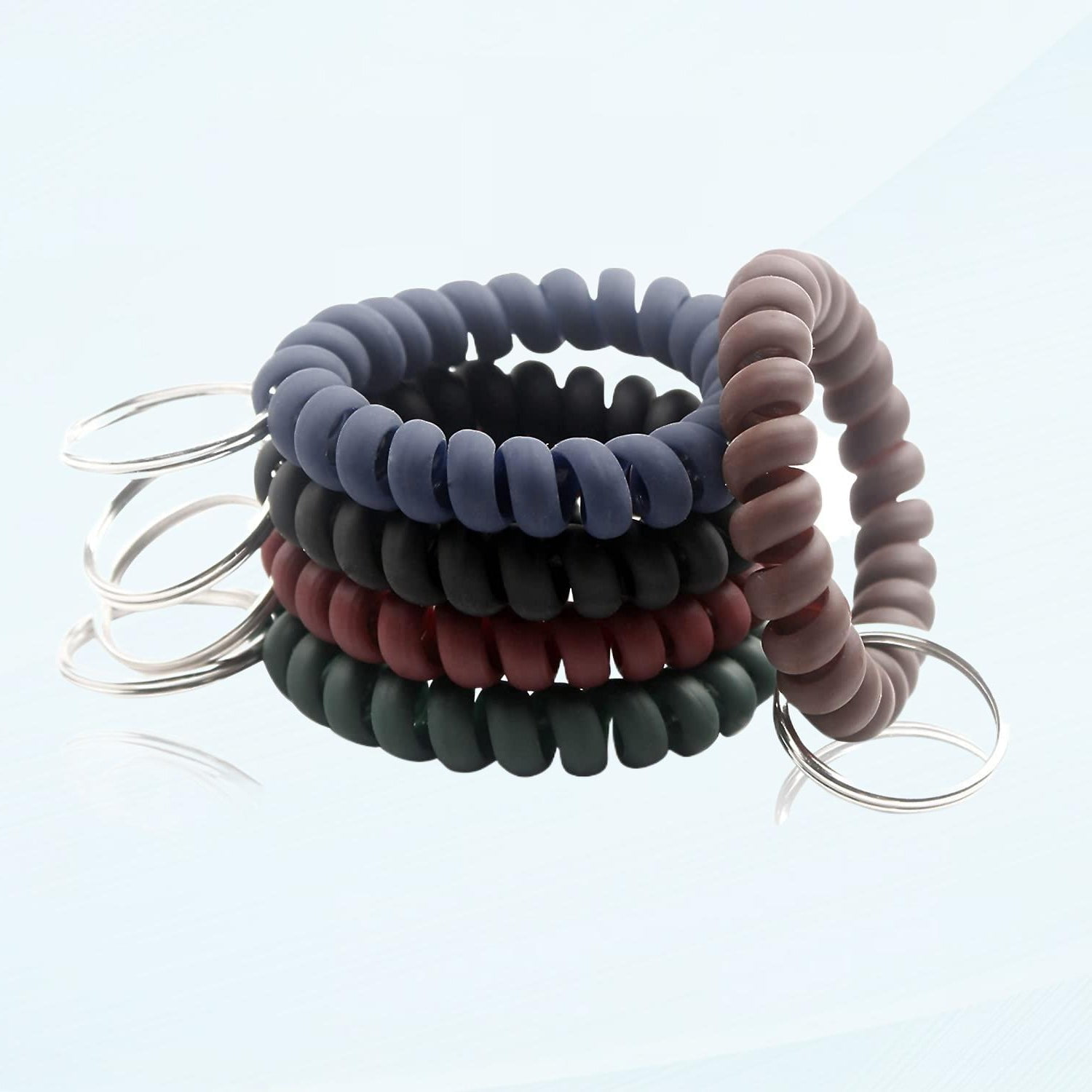 5 Color Wrist Keychain Plastic Spring Flexible Spiral Wrist Coil ...