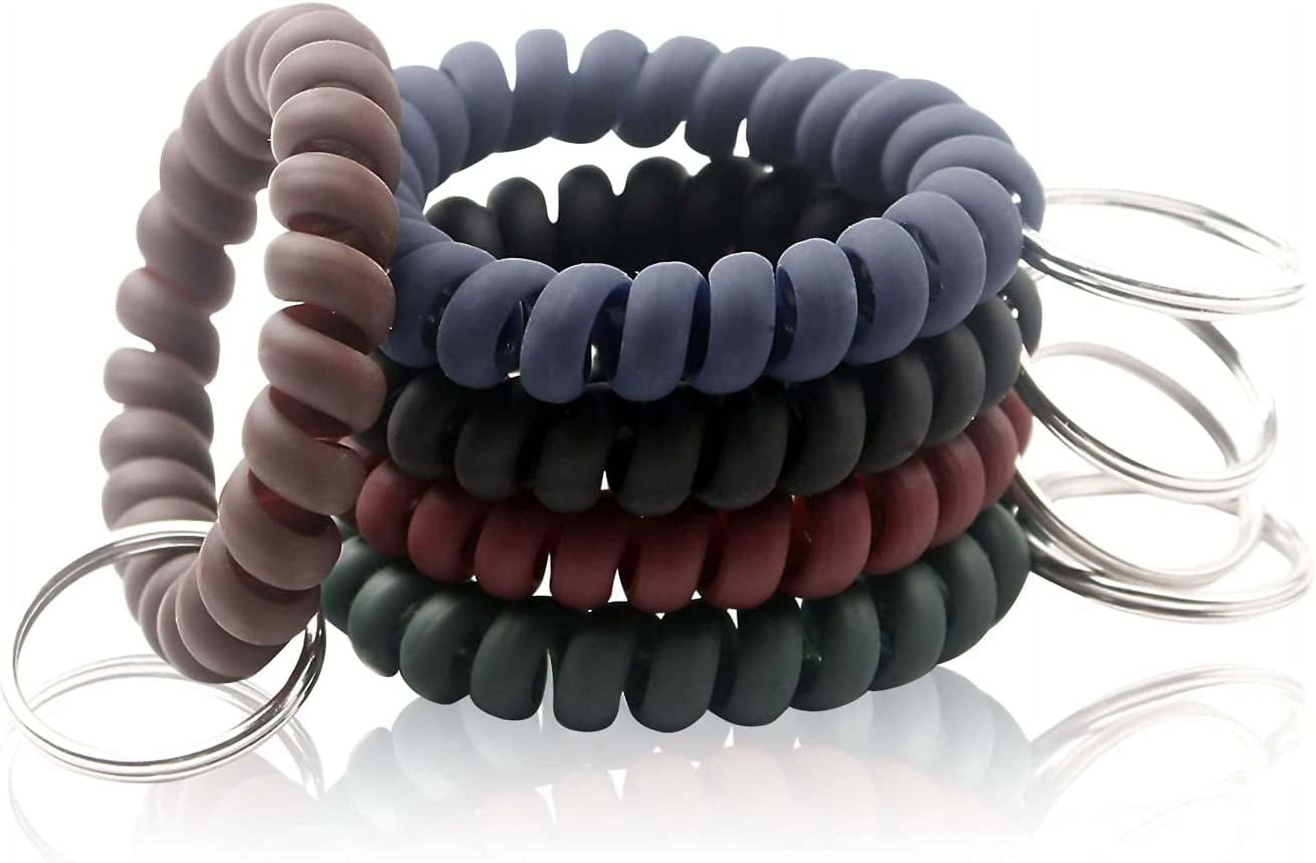 5 Color Wrist Keychain Plastic Spring Flexible Spiral Wrist Coil ...