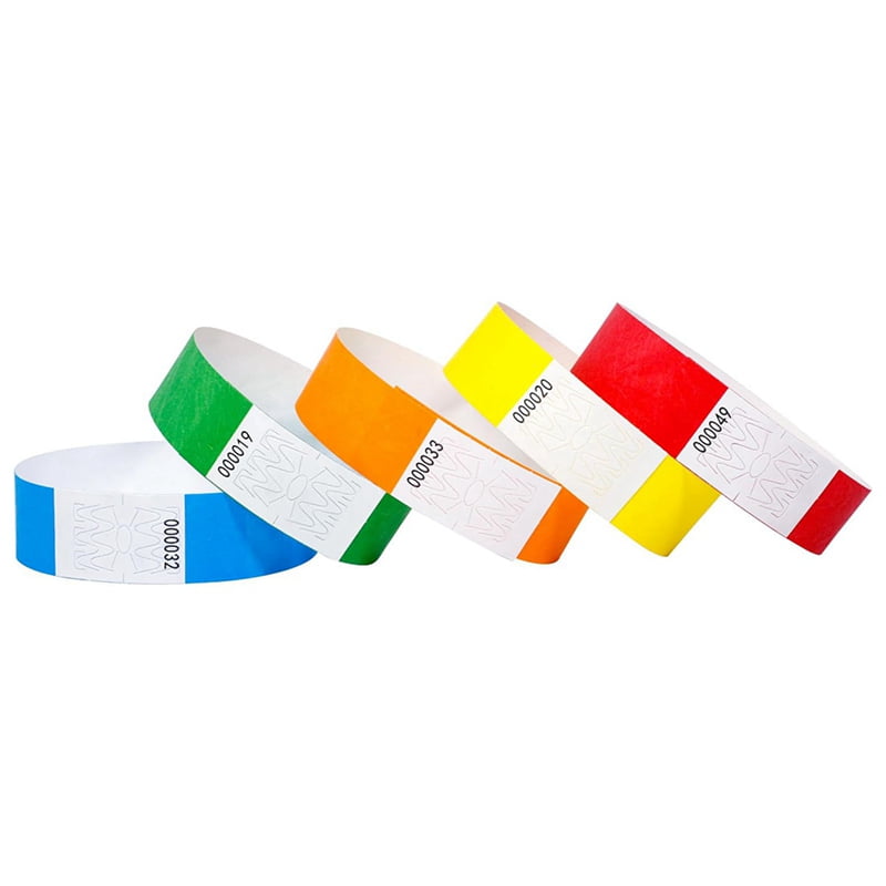 5 Color Wristbands for Events - 500 Count Tear Waterproof ID Bands B ...