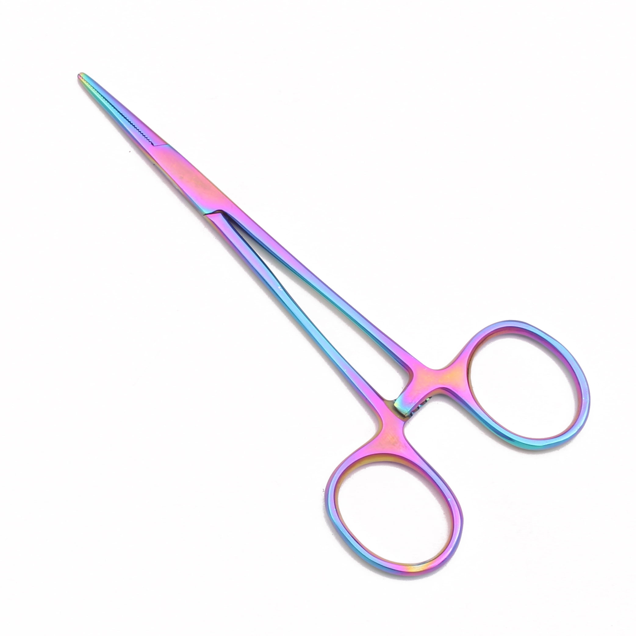 5" Colorful Stainless Steel Curved Head Animals Hemostatic Forceps ...