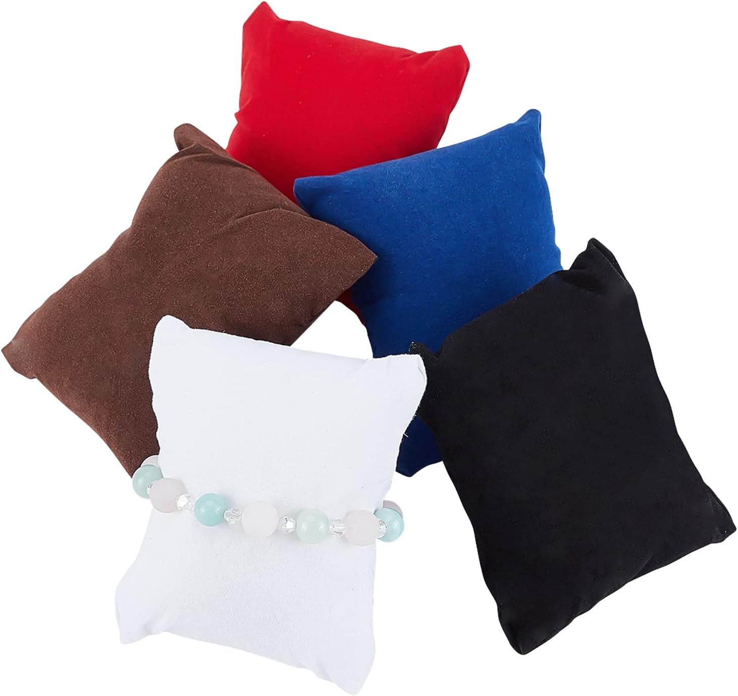 5 Colors 20 Pcs Small Velvet Bracelet Watch Pillows Jewelry Tray ...