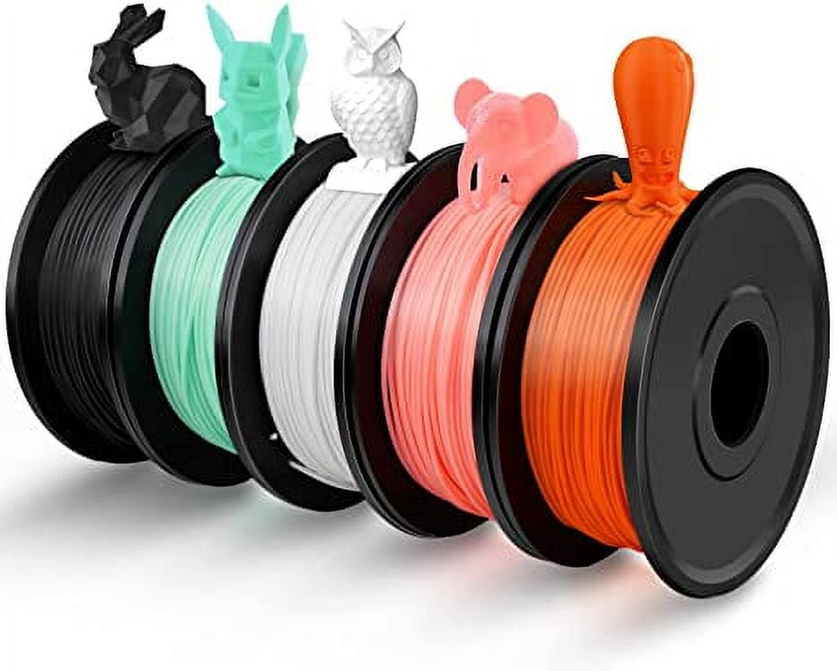 5 Colors 3D Filament 1.75MM 250G PLA Filament 3D Printer Filament 1250G ...