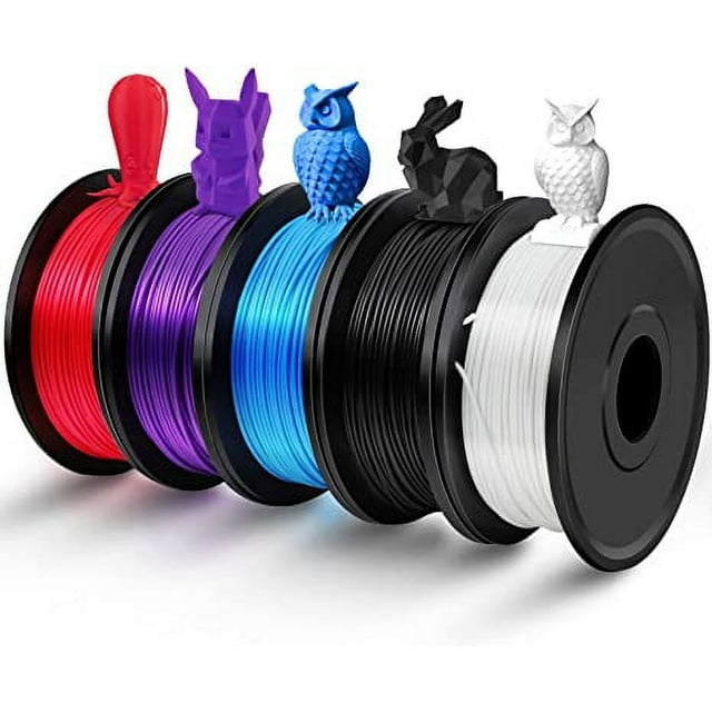 5 Colors 3D Printer Filament 1.75MM 250G PLA Filament 3D Printer ...