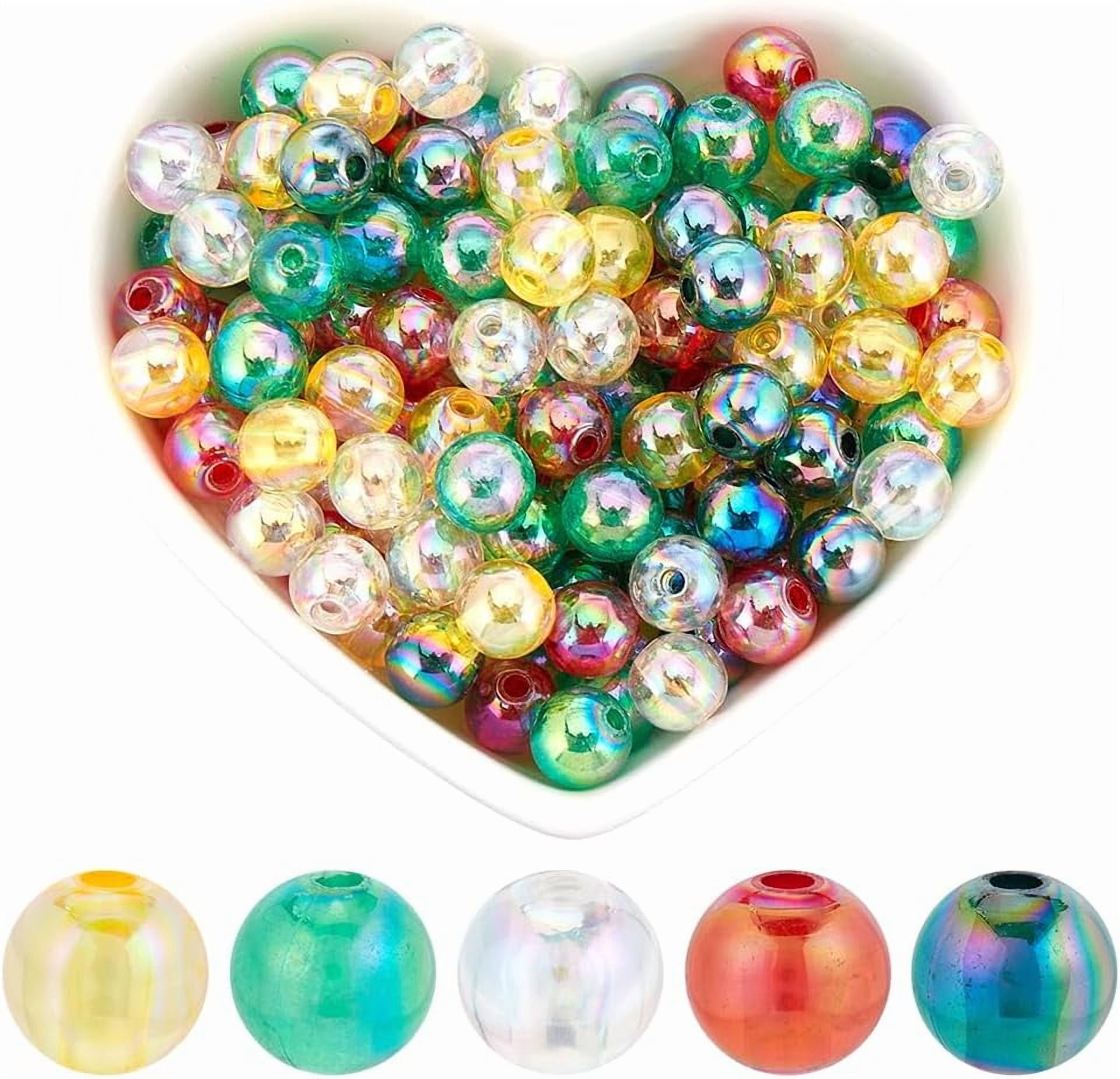 5 Colors 500pcs Christmas Acrylic Beads 8mm Red Plastic Beads Round ...