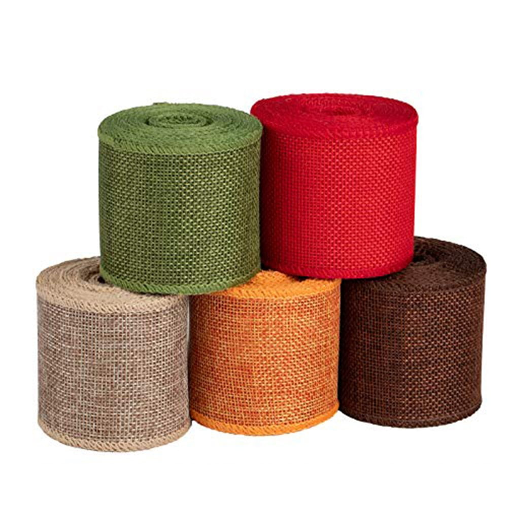 5 Colors 5pc 25yards Webbing For Christmas Wreath Present Packaging Bow ...