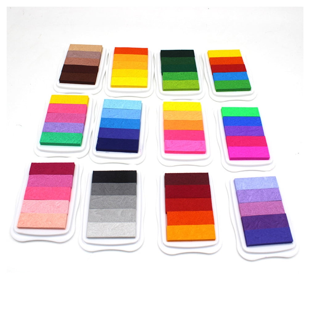 5 Colors Gradient Stamp Pad 3 Colors SR Gradient Inkpad Hand Printed ...