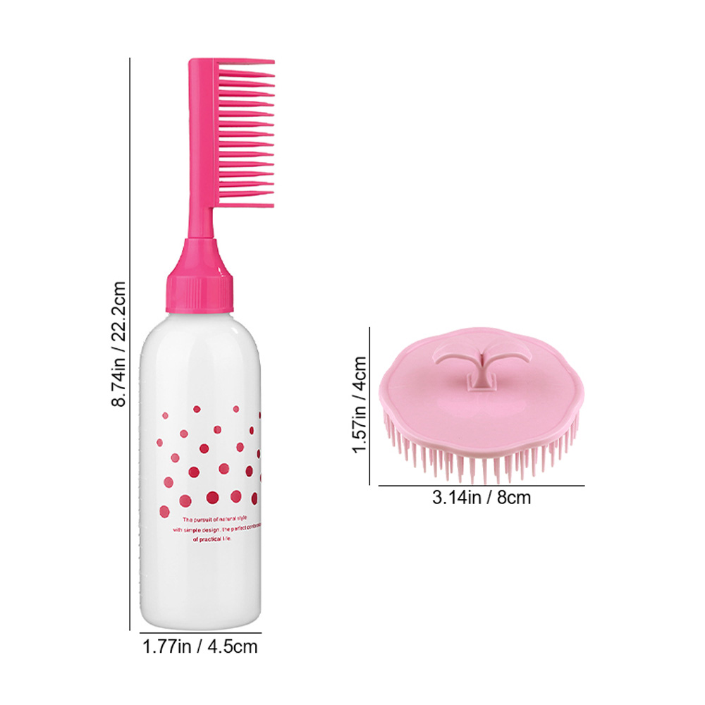 5 Colors Hair Oil Applicator Bottle Set Hairdressing Shampoo Bottle ...