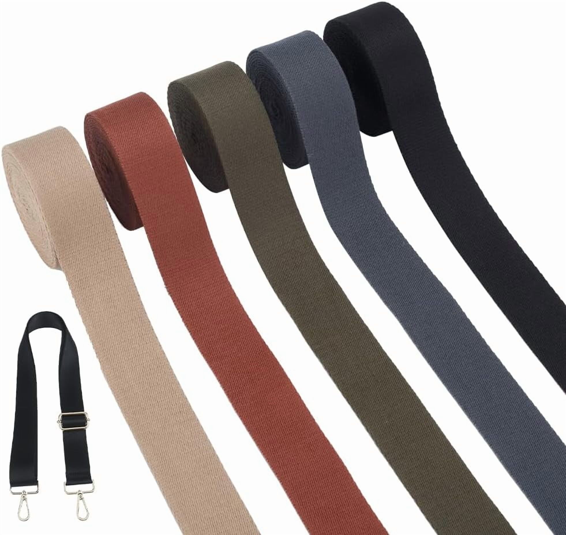 5 Colors Heavy Cotton Webbing 20 Yards 1-1/2 inch Webbing Straps Flat ...