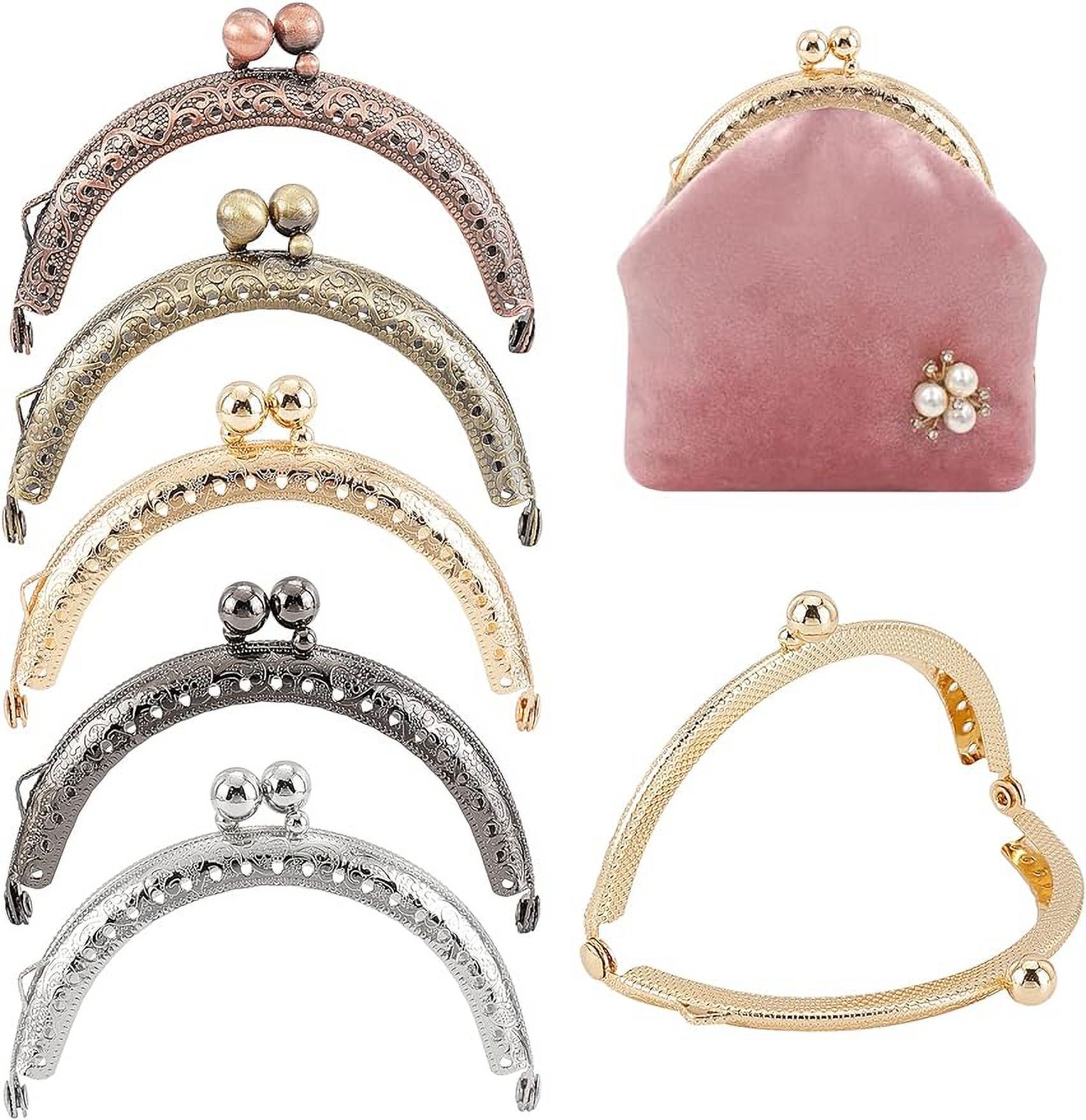 5 Colors Metal Purse Clasp Frame Kiss Clasp Lock Retro Arch Purse Coin ...