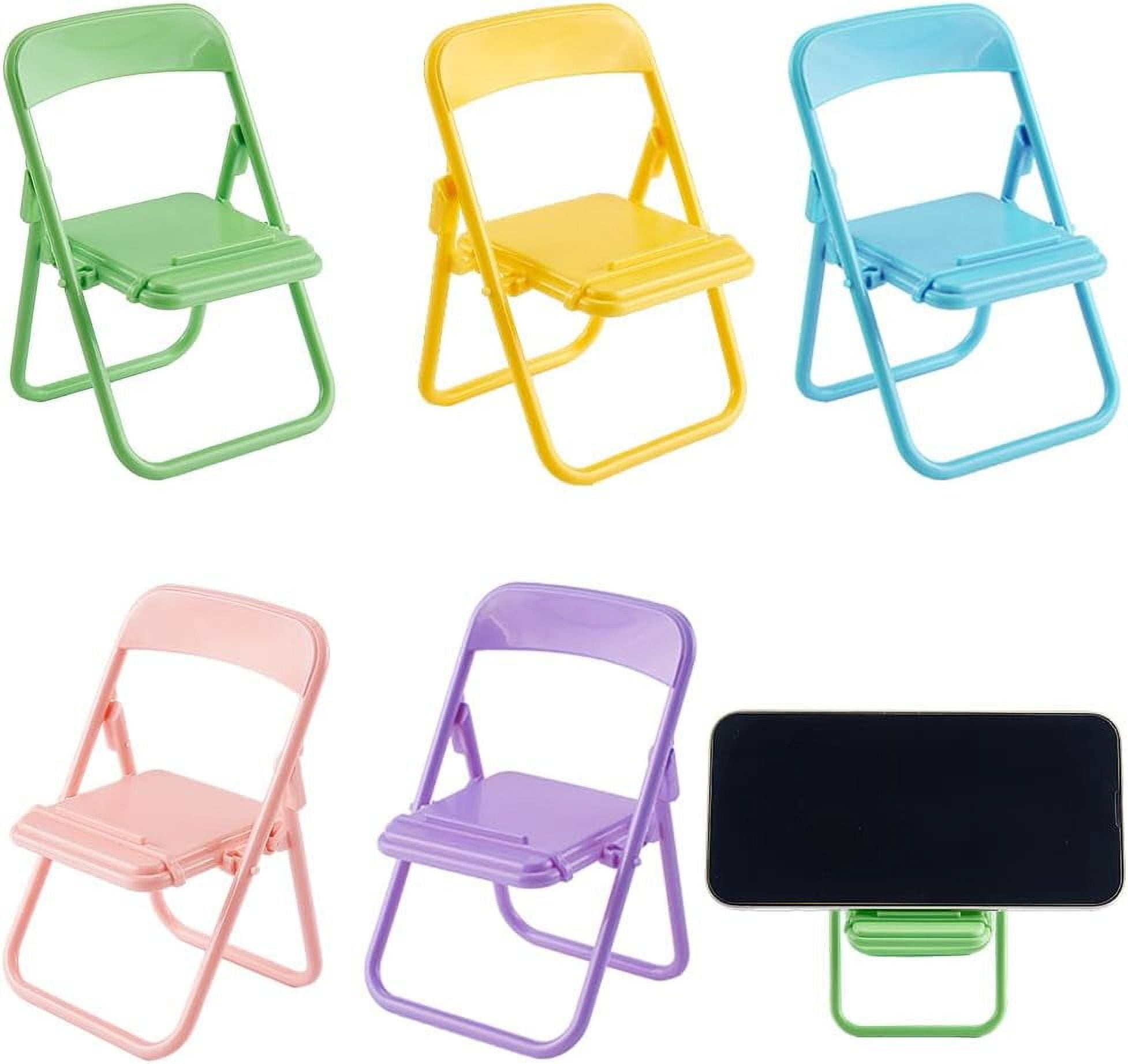 5 Colors Mini Folding Chair Phone Stand Holder Desktop Foldable Green ...