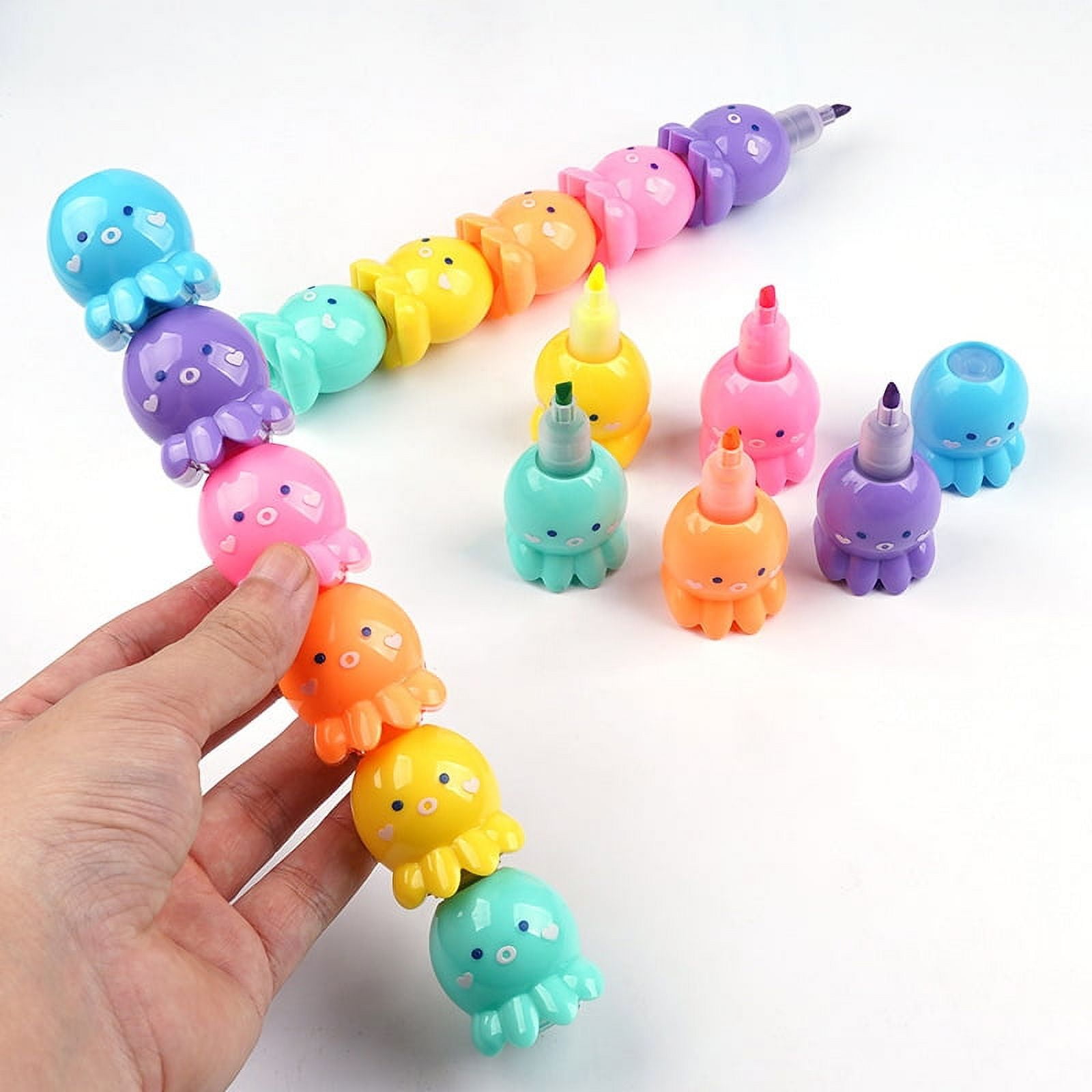 5 Colors Octopus Fluorescent Marker Pen Set Highlighter Pens Painting ...