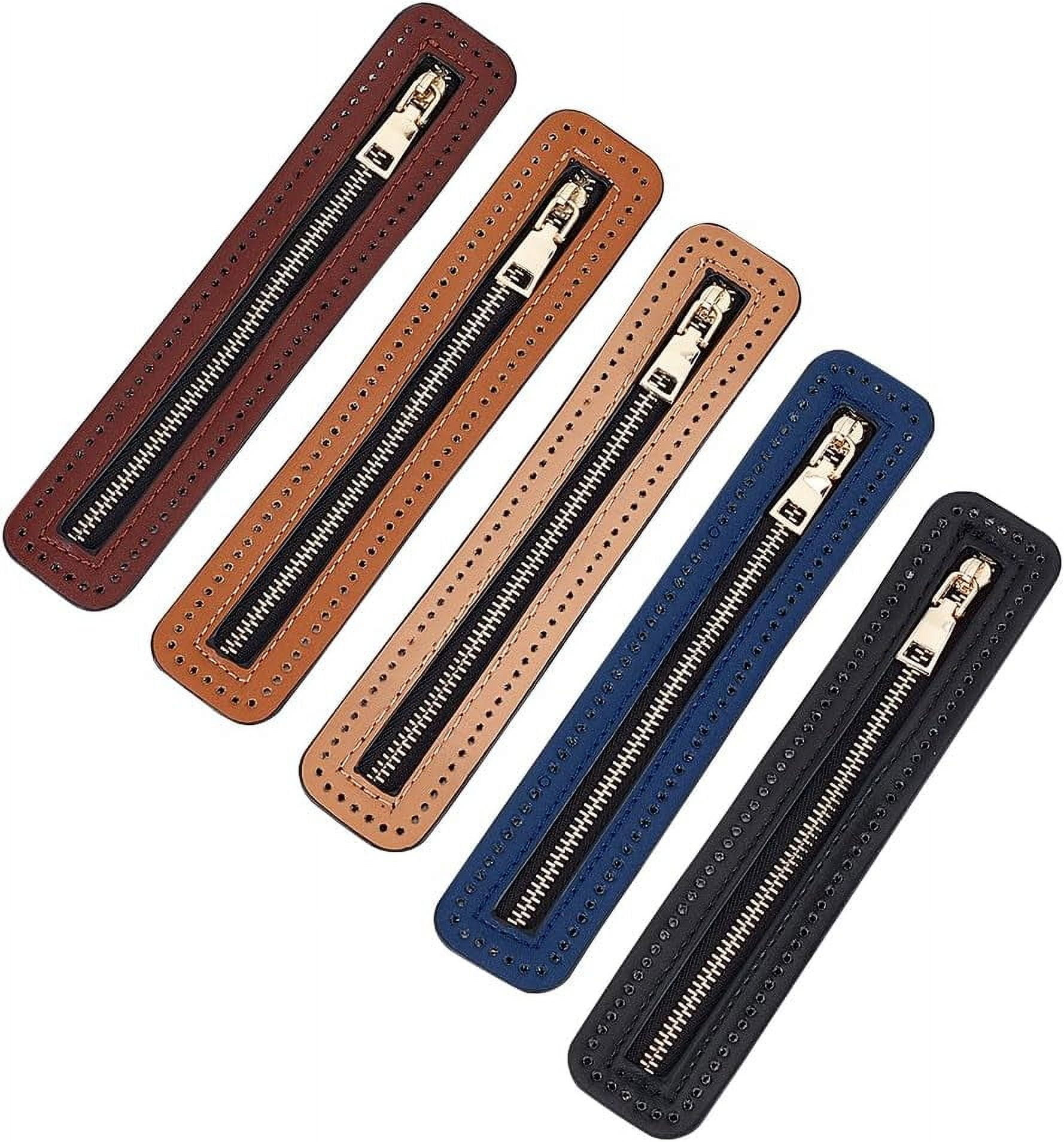 5 Colors PU Leather Zipper 18cm/7 Inch Length Leather Handbag Sewing ...