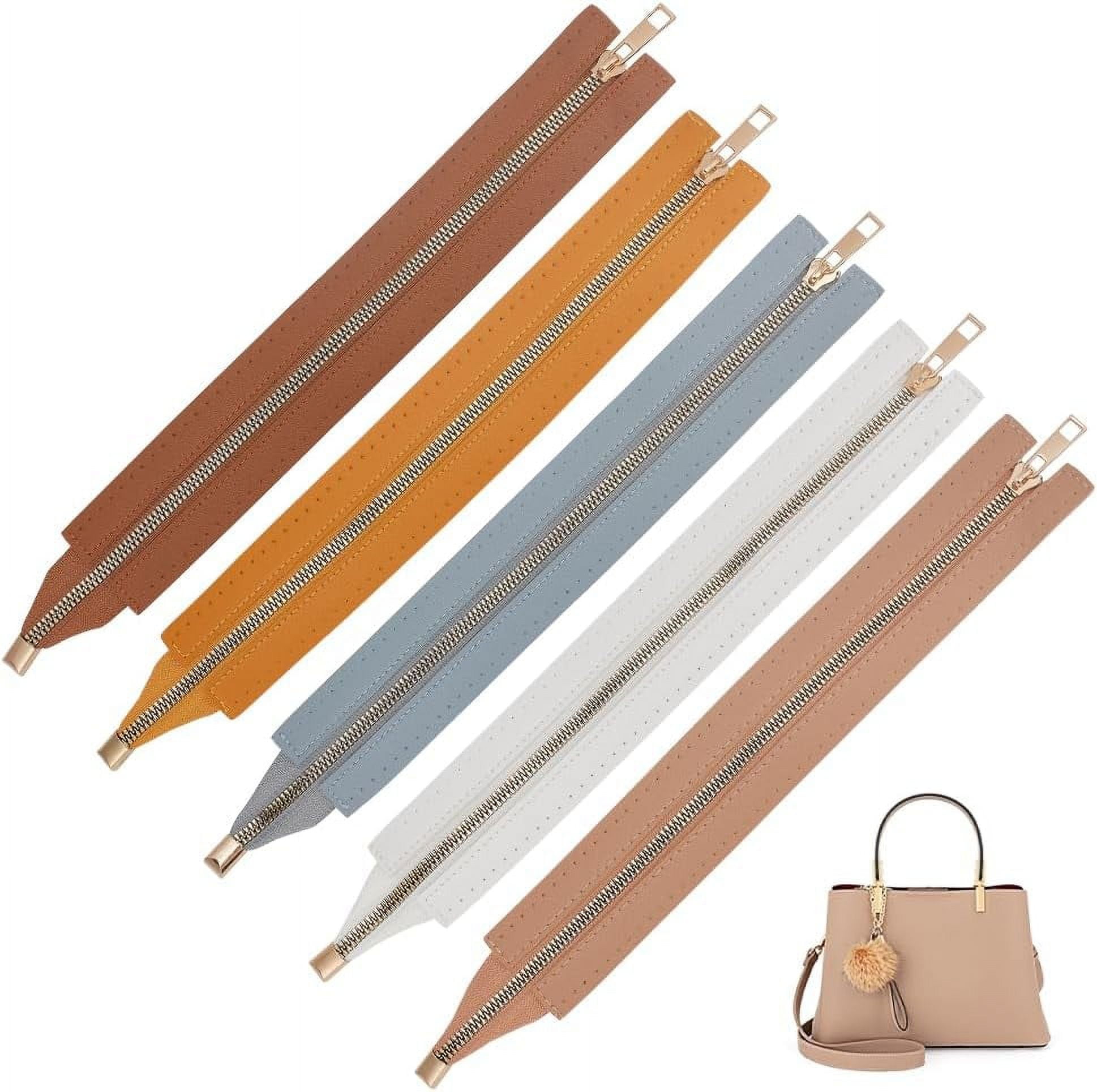 5 Colors PU Leather Zipper Handbag Sewing Zipper Frames with Hole ...