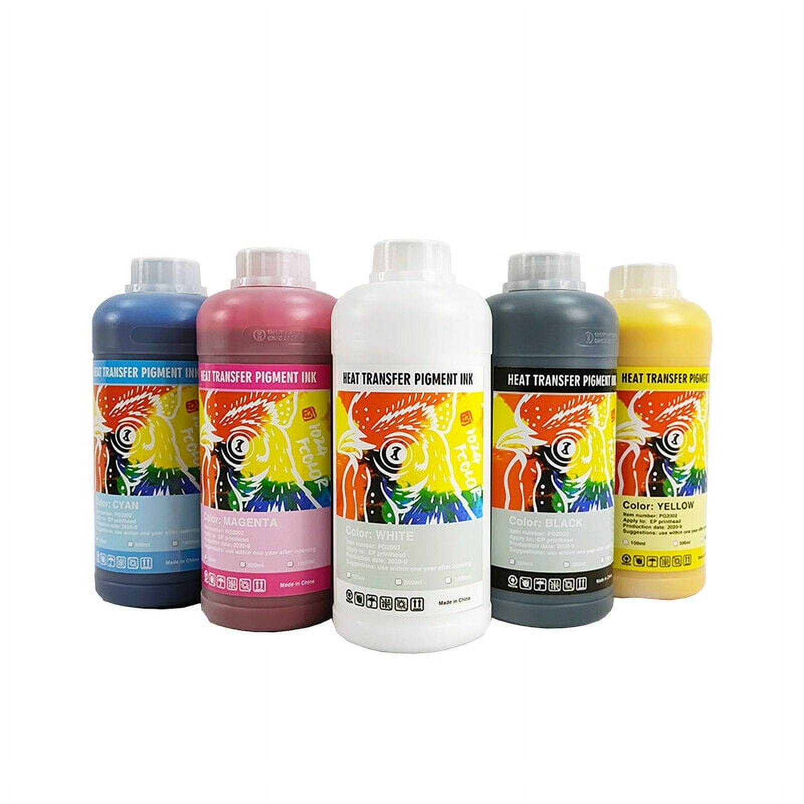 5 Colors Premium PET DTF Transfer Film Pigment Ink for DTF Printers ...