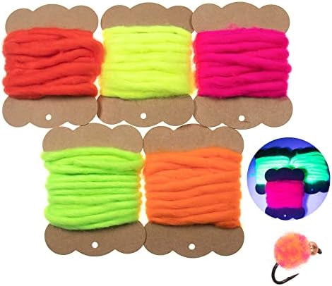 5 Colors Synthetic Fibers Egg Yarn Fly Tying Material for Minnow Bait ...
