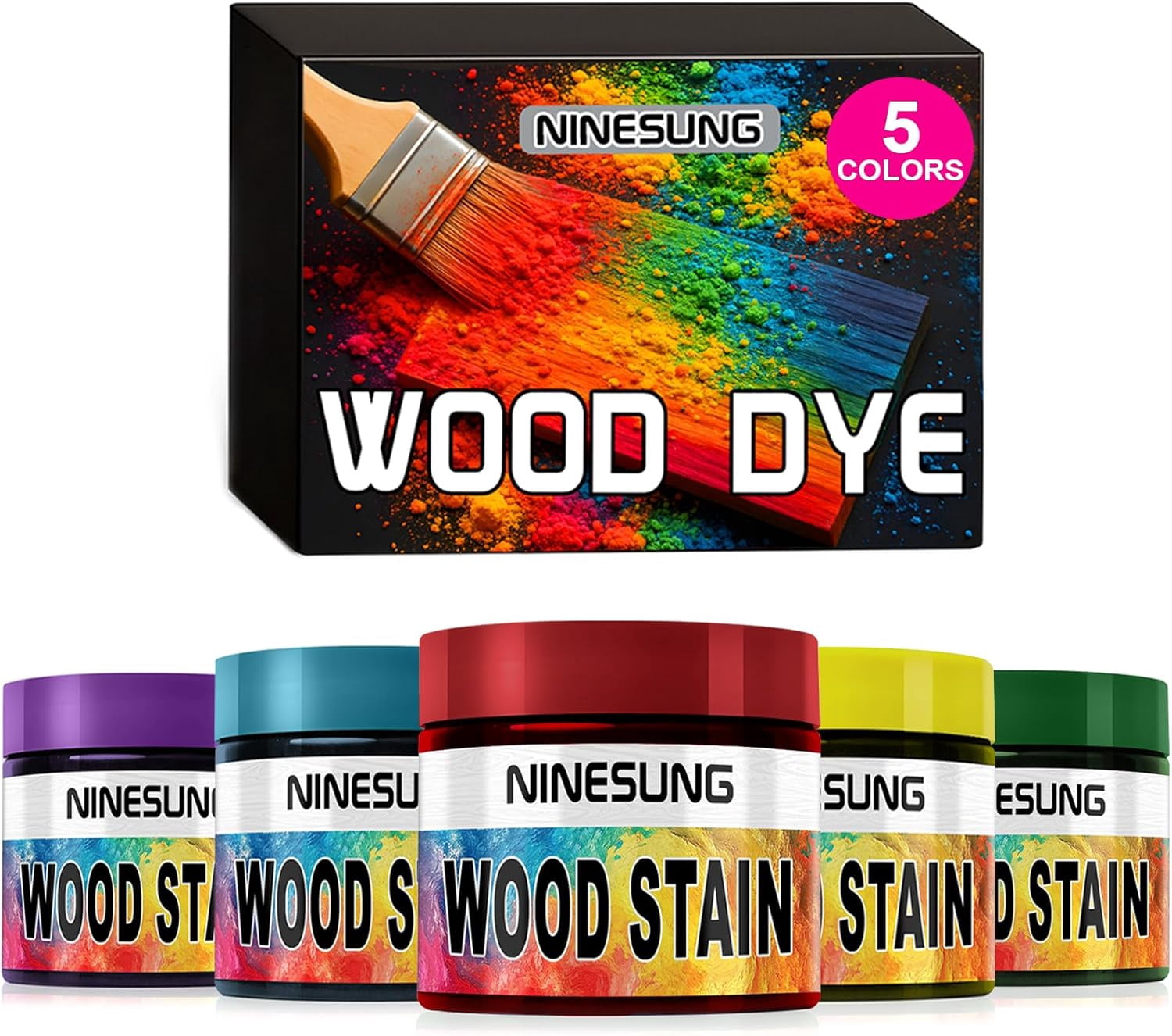 5-Colors Wood Dye Powder - Fast-Drying Pigment for Furniture & Crafts ...