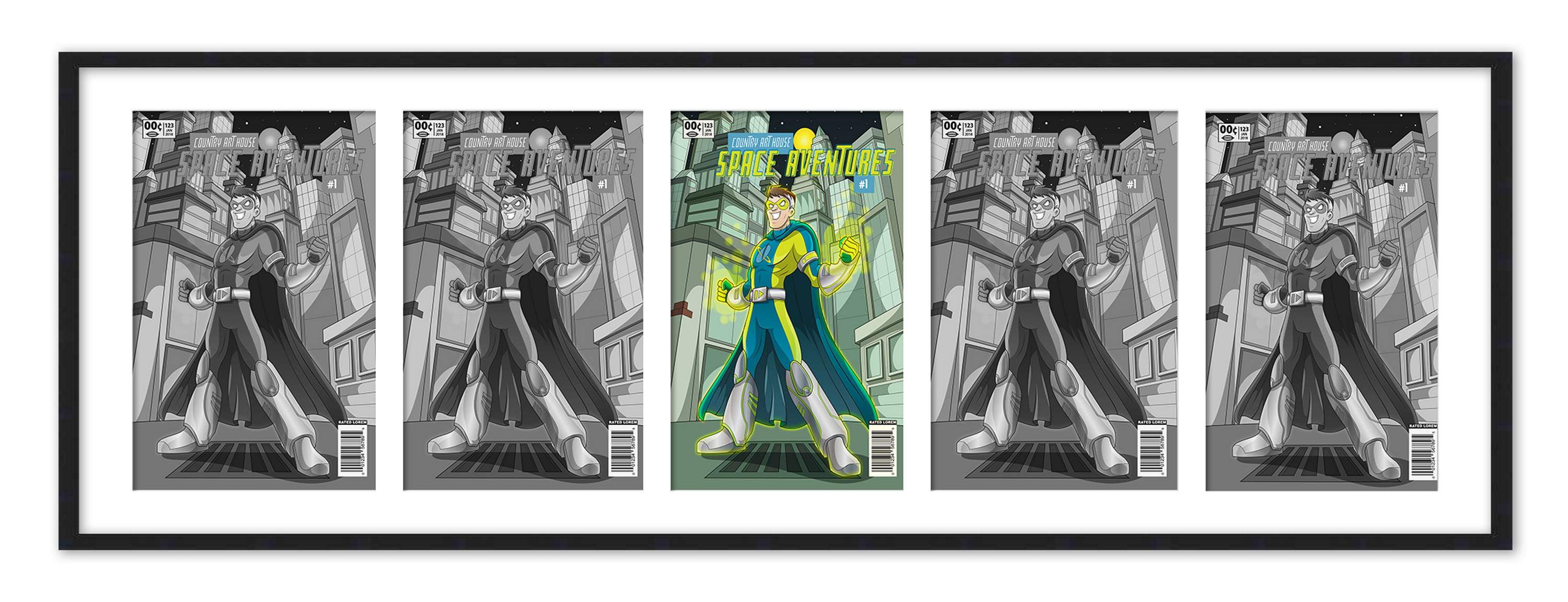 5 Comic Book Frame Black Collage Comic Book Frame with White Mat to ...