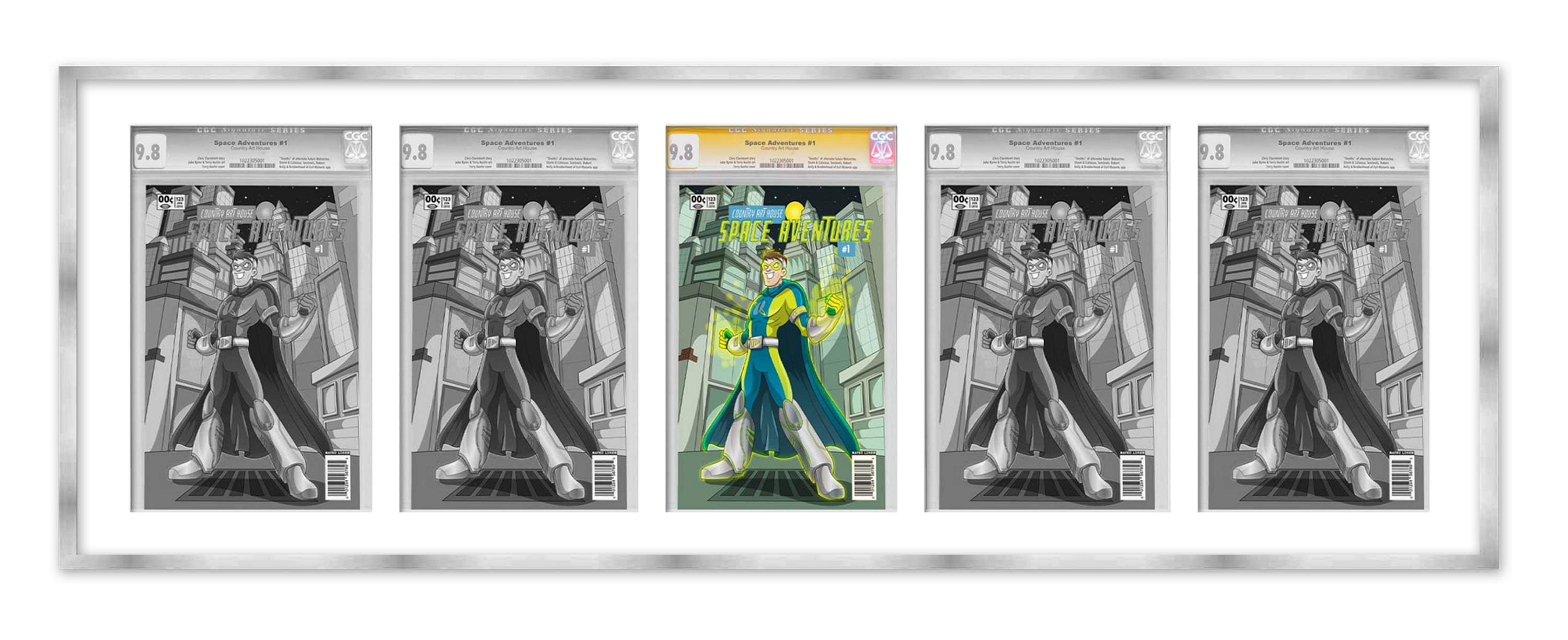 5 Comic Book Frame Silver Collage Comic Book Frame with White Mat to ...