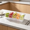 5 Compartment Clear Fridge Storage Bin with Lid, Pull Out Transparent ...