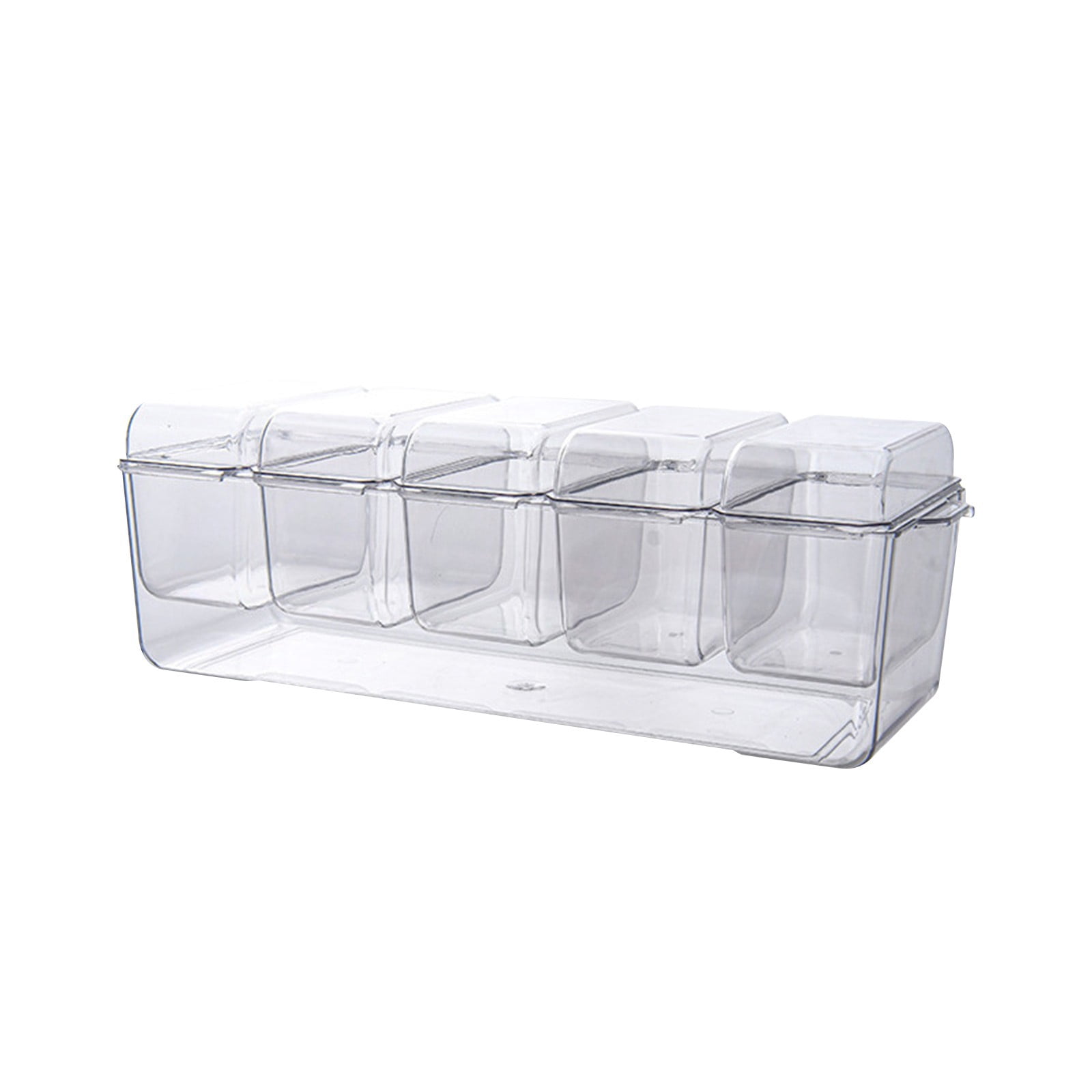 5-Compartment Condiment Server Tray – Transparent Fruit Storage Box ...