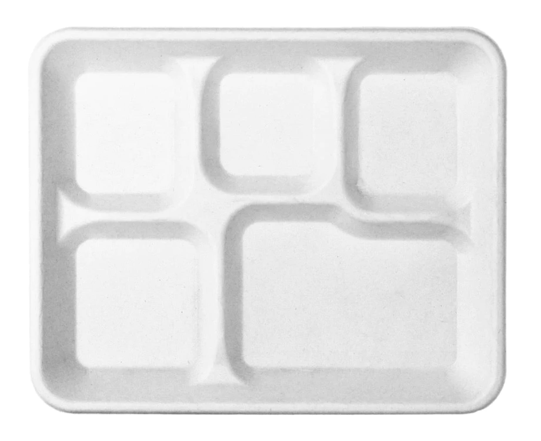 5-Compartment School Trays | Tree-Less™ Compostable Molded Fiber - Walmart.com