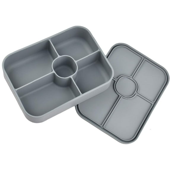 5 Compartment Silicone Lunch Box With Detachable Sauce Container Leak ...