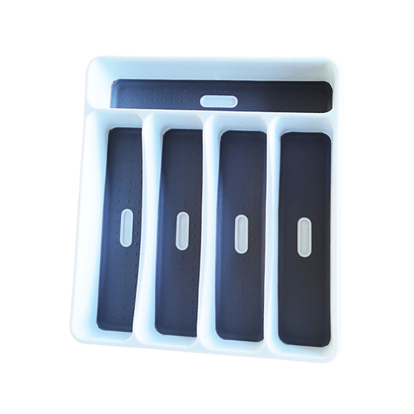5-Compartment Silverware Organizer Tray for Kitchen Drawers - Plastic ...