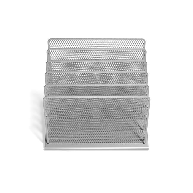 5 Compartment Wire Mesh File Organizer, Silver - Walmart.com
