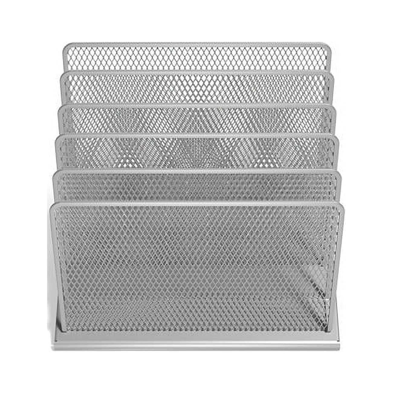 5 Compartment Wire Mesh File Organizer, Silver - Walmart.com