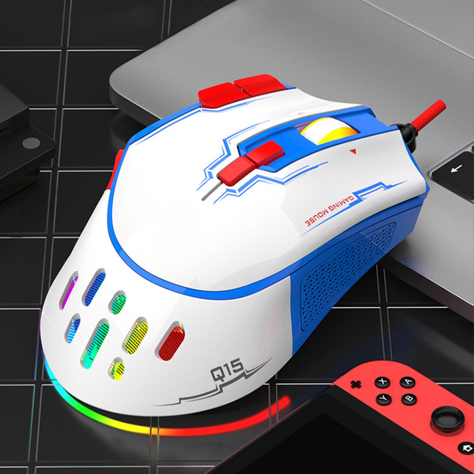 Under $5 Computer Accessories Qwtwty 4-speed DPI Can Be Adjustment RGB Colorful Multi Device ...