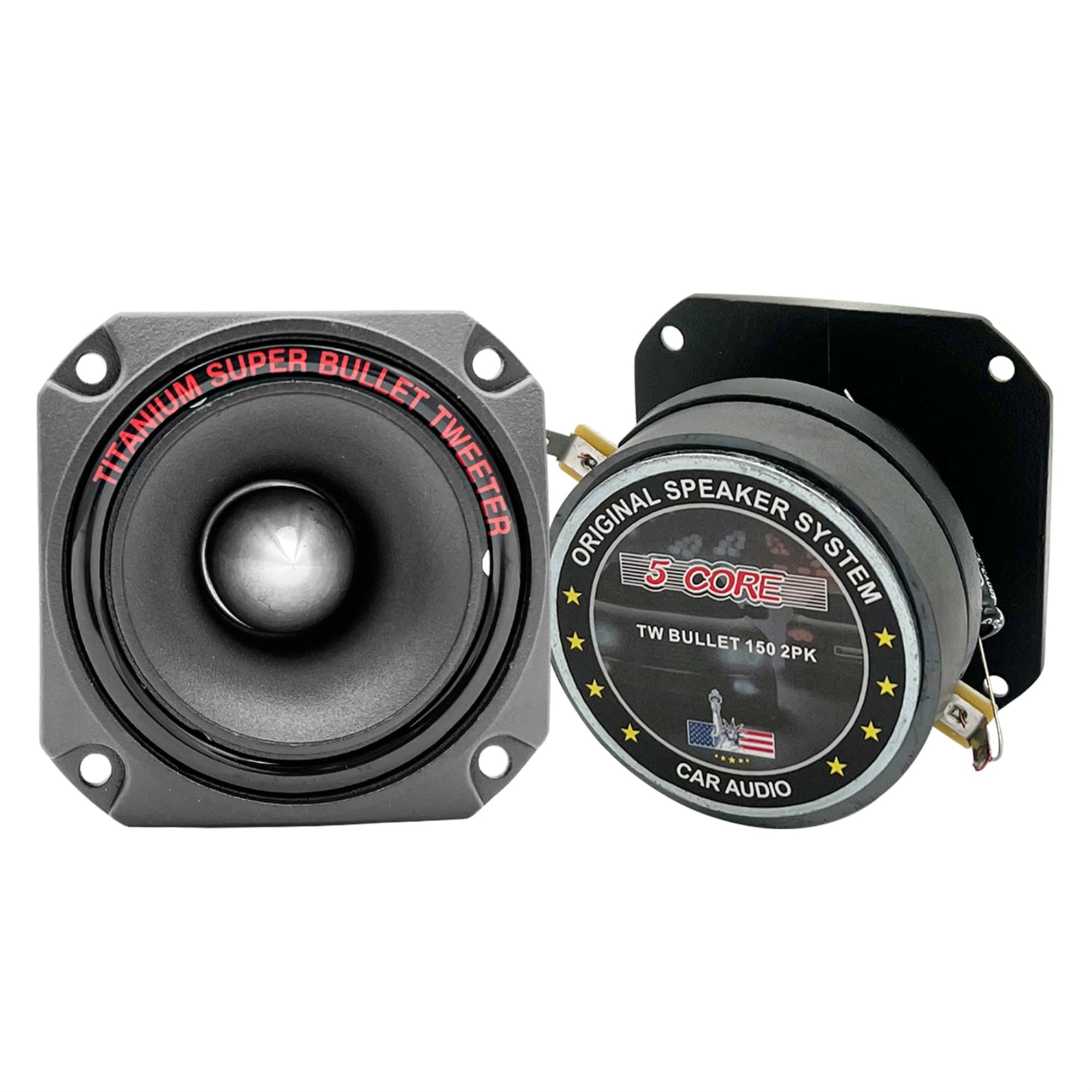 5 Core 2.5-Inch 520 Watt PMPO High Compression Titanium Bullet Tweeters ...
