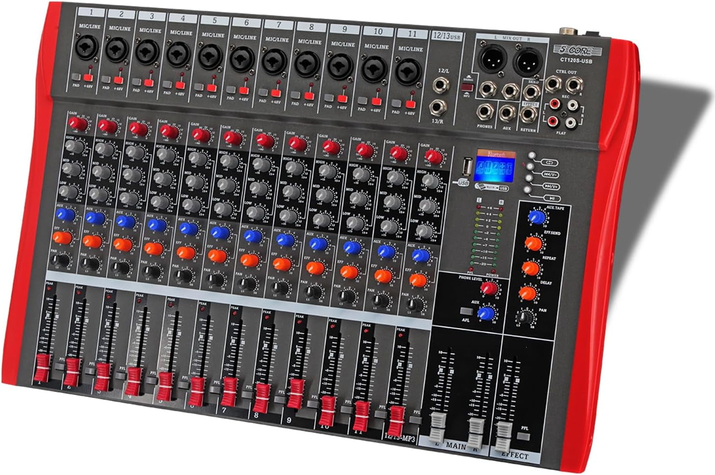 5 Core Audio Mixer DJ Equipment Digital Sound Board Karaoke XLR Mixers ...