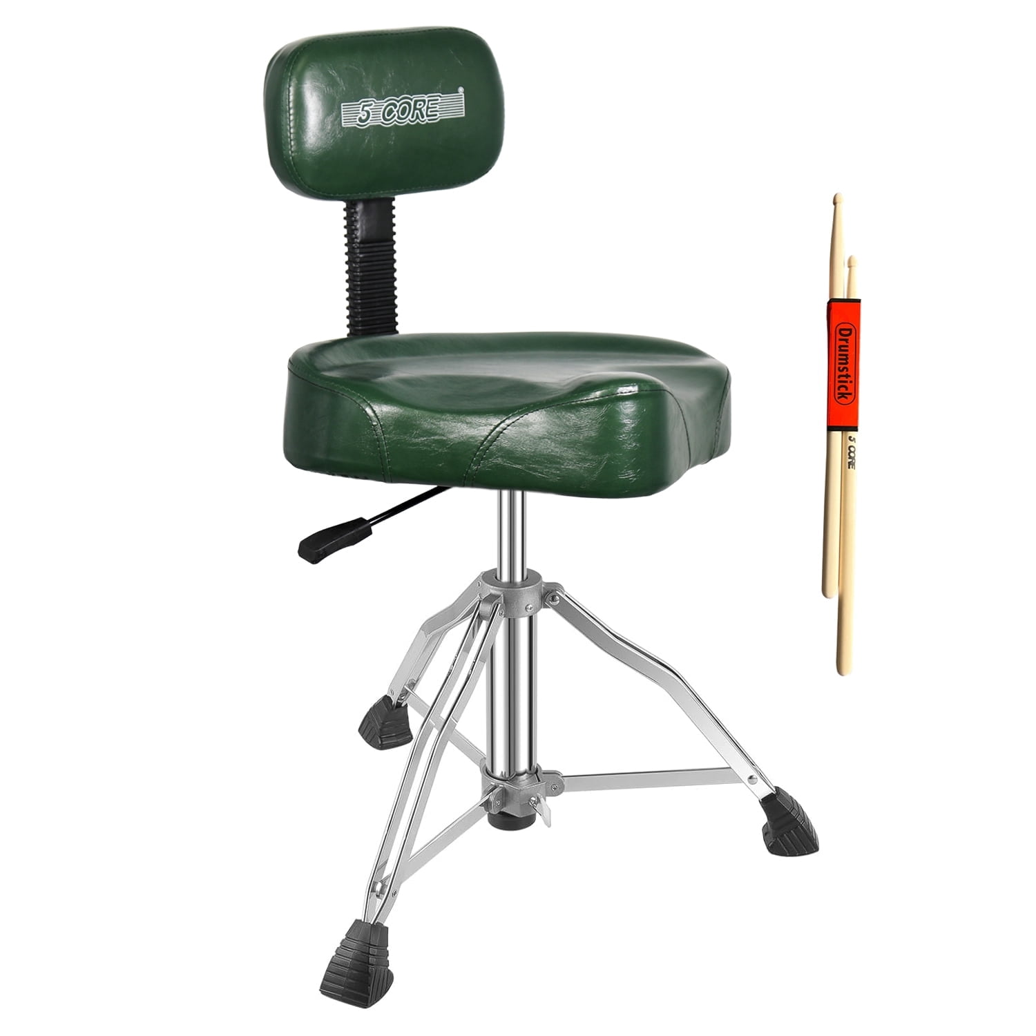 5 Core Drum Throne w Backrest 4" Padded Stool Adjustable 24.5" Drummer ...