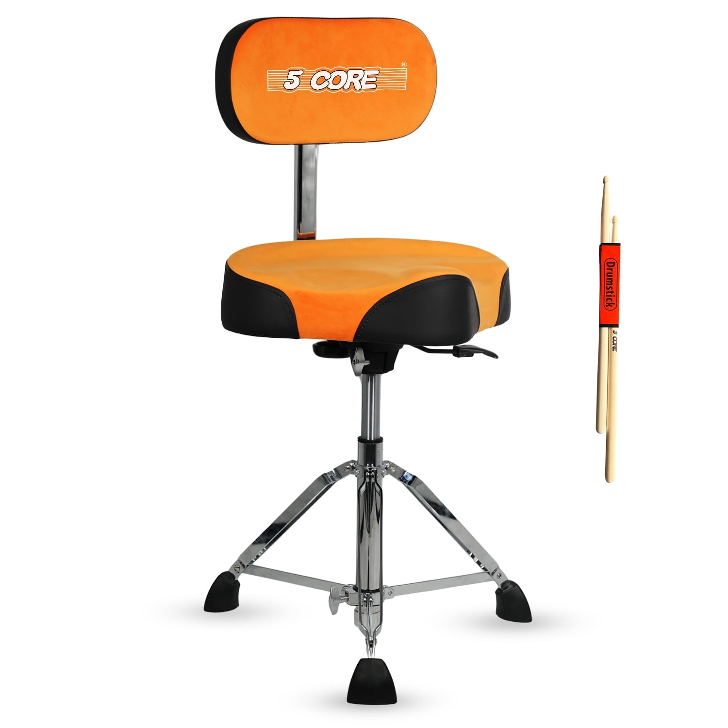 5 Core Drum Throne w Backrest 4" Padded Stool Airlift 25" Adjustable ...