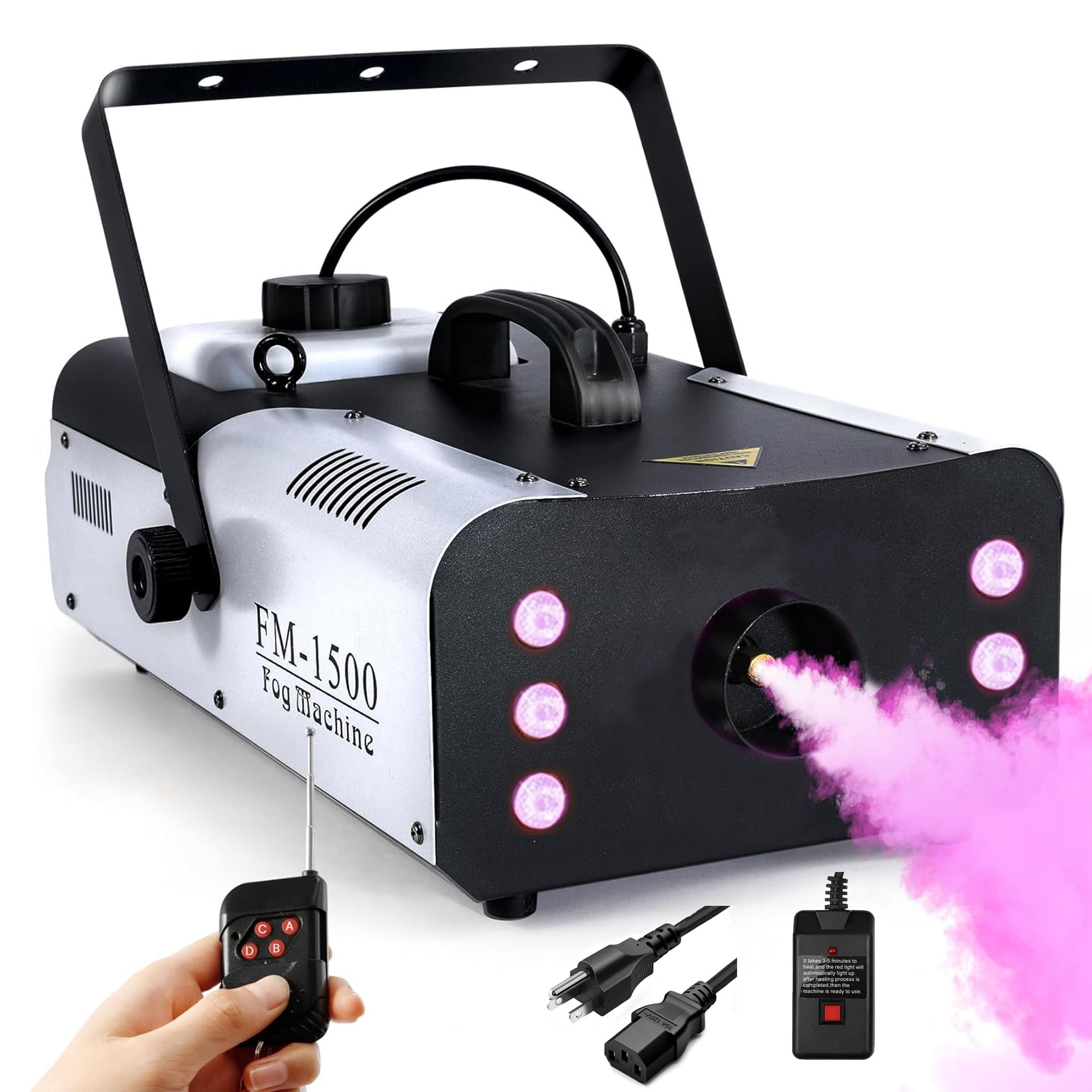 5 Core Fog Machine Indoor Outdoor 1500W 6000CFM Fogger Smoke Machine w ...
