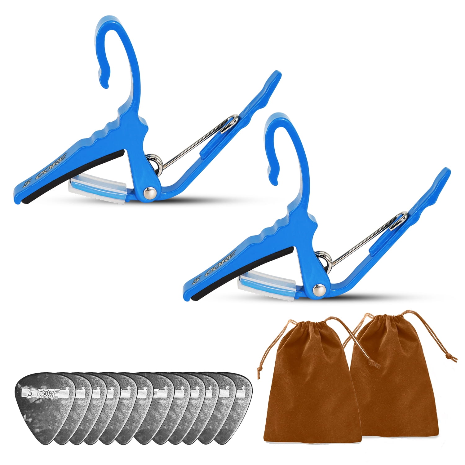 5 Core Guitar Capo Pair Quick Change Acoustic Electric String Clip ...