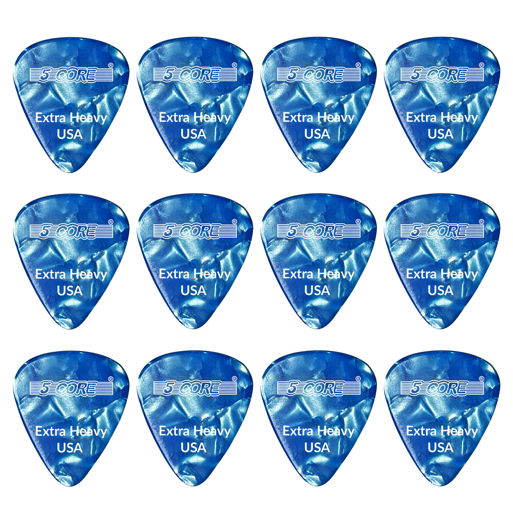 5 Core Guitar Picks | Blue Color Pick for Guitar 12 Pcs | Extra Heavy ...