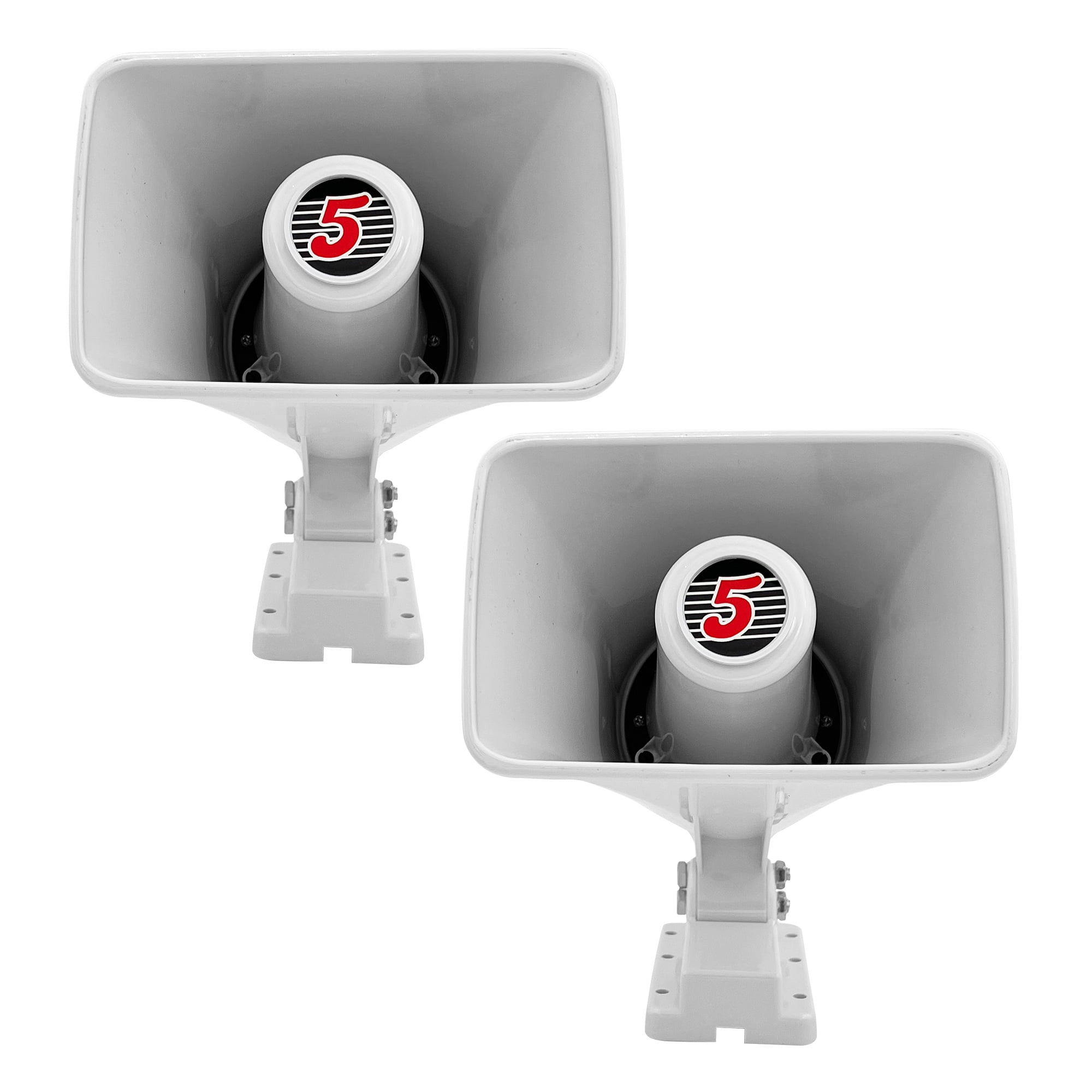 5 Core Indoor/Outdoor PA Horn Speaker 6" White/ 50W Max Power Portable ...