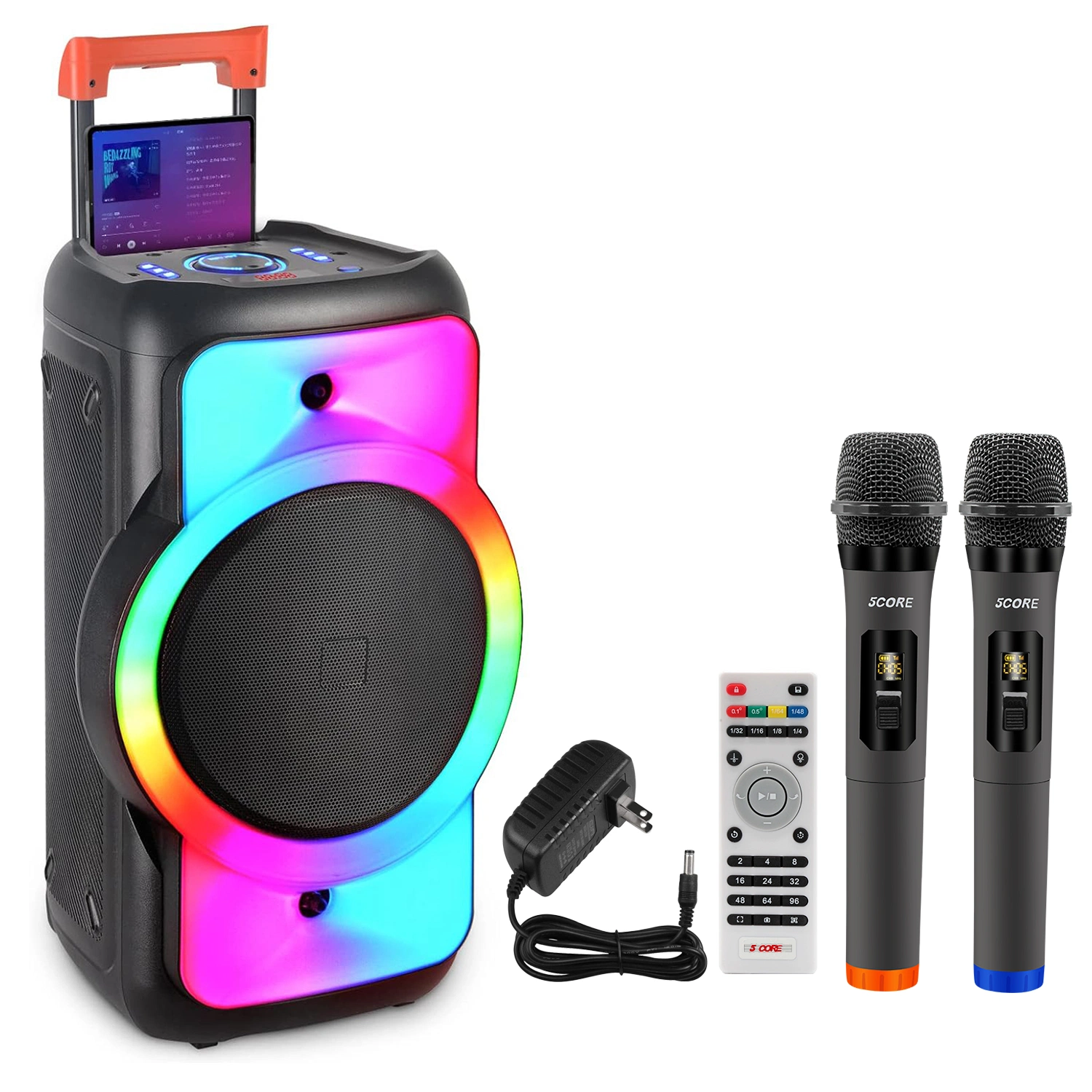 5 Core Karaoke Machine Bluetooth Portable Singing PA Speaker System w ...