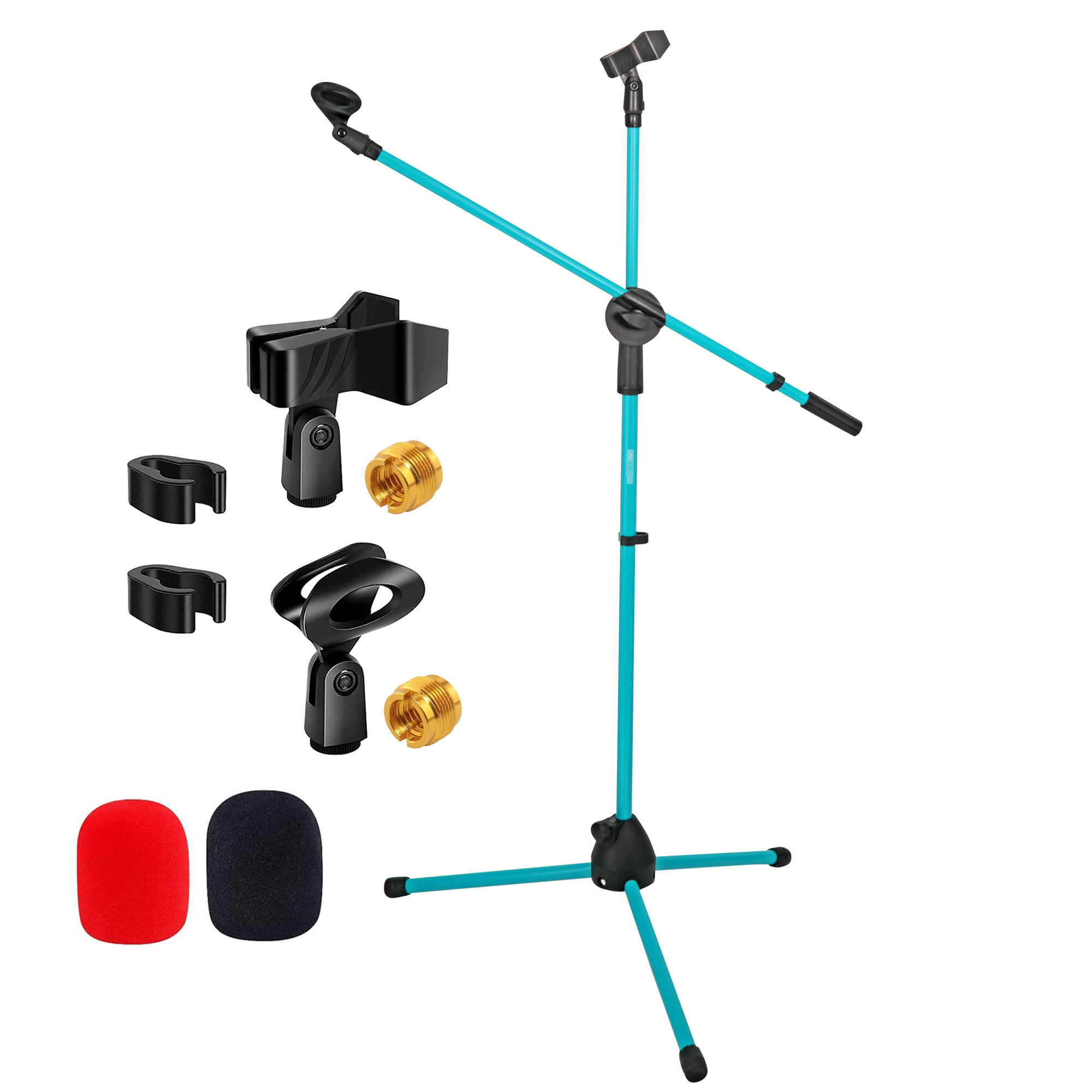 5 Core Mic Stand Collapsible Height Adjustable 31 to 59' Dual Metal ...