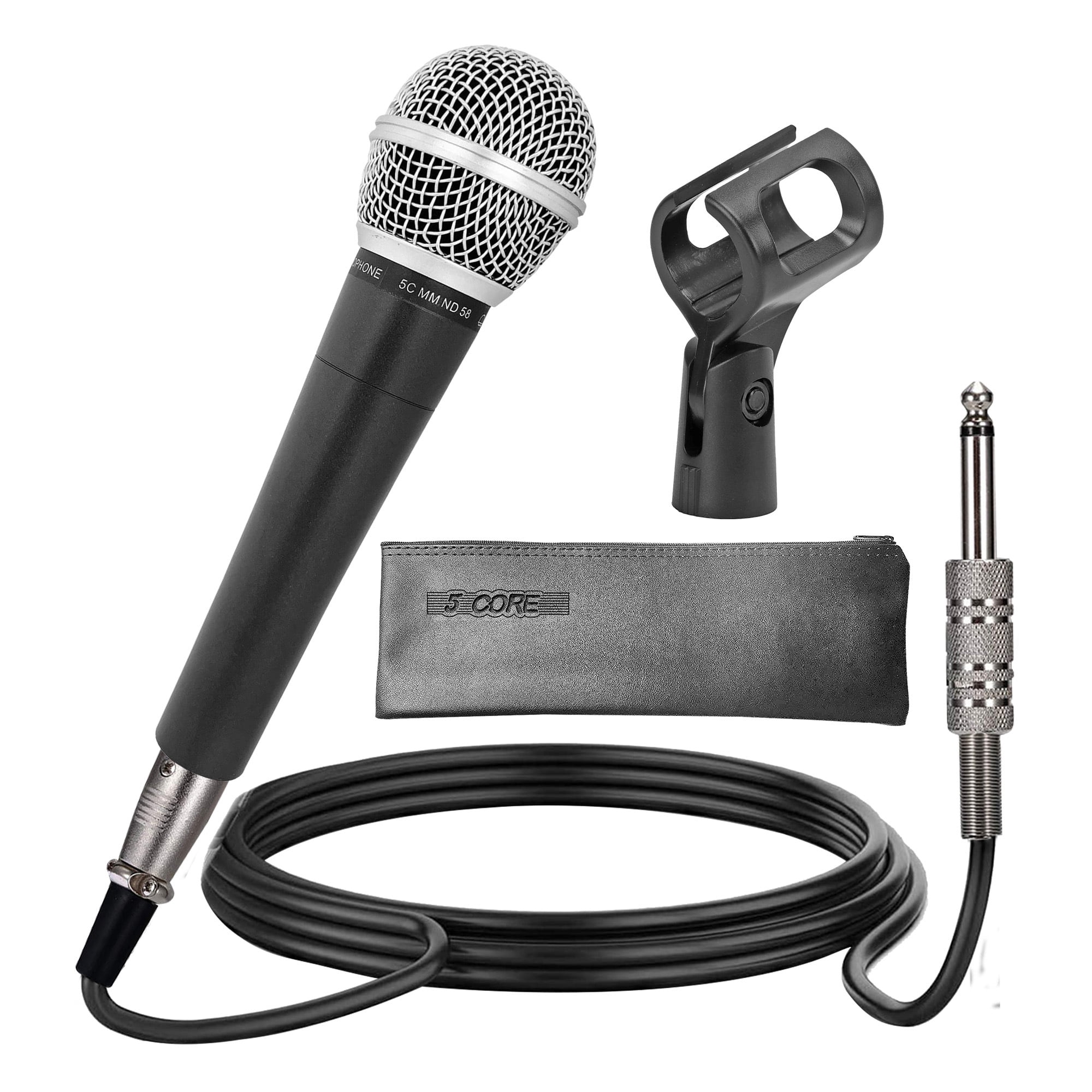 5 Core Microphone Professional Dynamic Karaoke XLR Wired Mic w ON/OFF ...