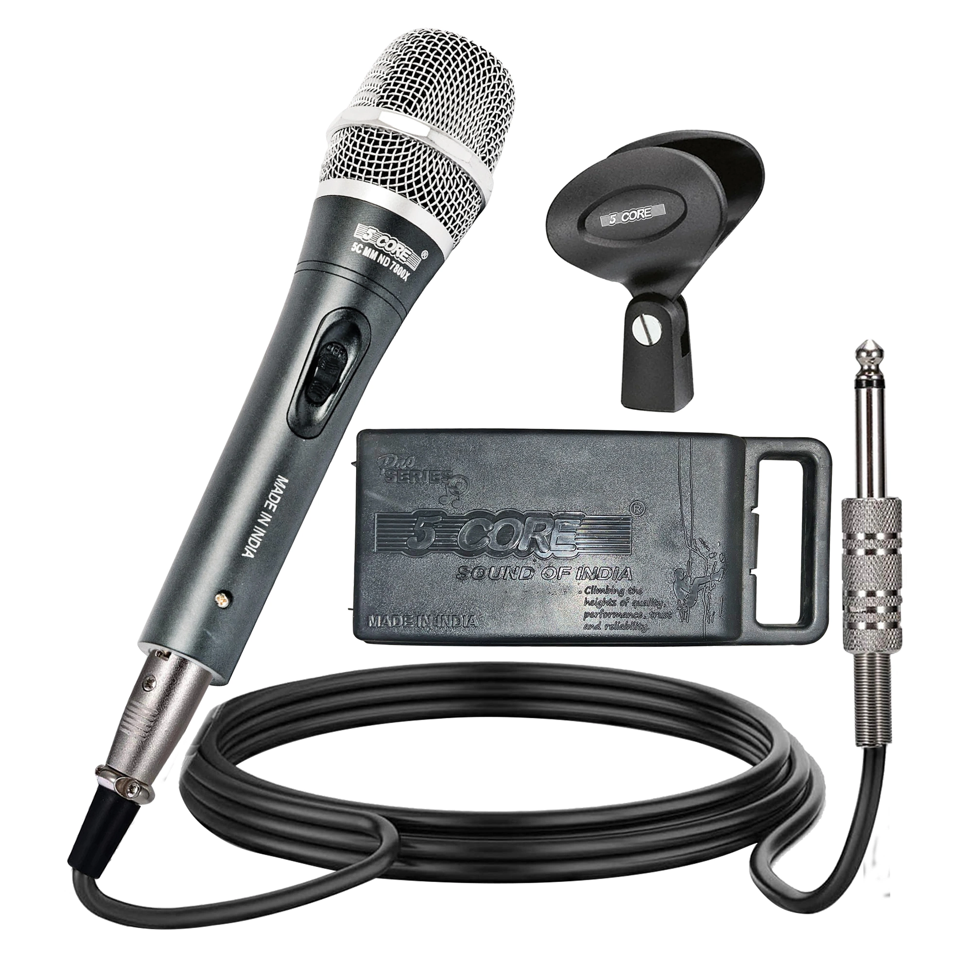 5 Core Professional Dynamic Unidirectional Vocal Microphone with Steel Mesh Grille, Neodymium ...