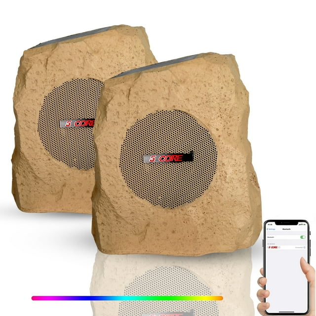 5 Core Rock Garden Wireless Speakers Outdoor Waterproof 10W Bluetooth 5.3 Speaker w/ TWS Pair ...