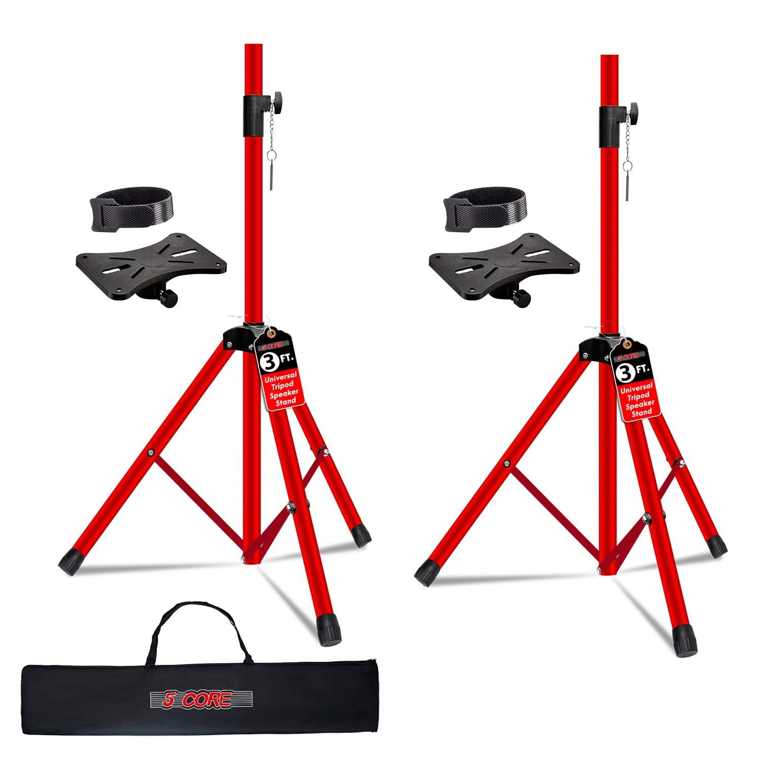 5 Core Speaker Stand 2Pc Adjustable 31 to 36" PA DJ Tripod Stands Heavy ...