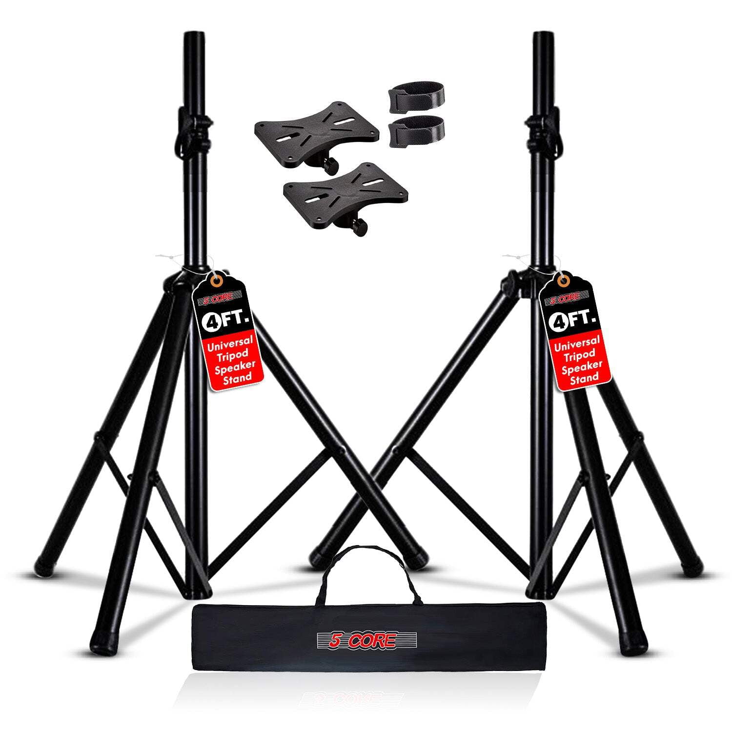 5 Core Speaker Stand Tripod Floor Adjustable Up to 48 Inch DJ Studio ...