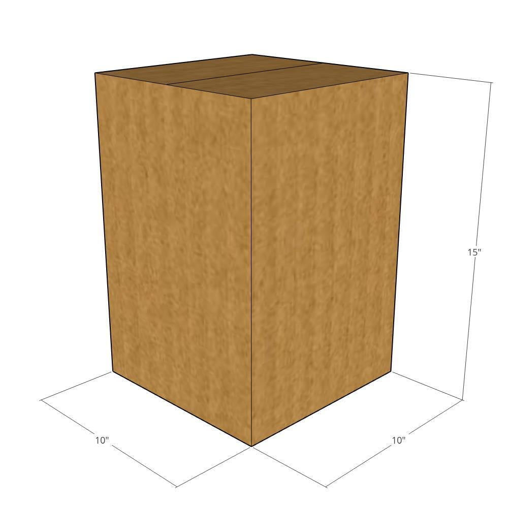 10x10x15 Kraft Brown Corrugated Shipping Boxes, 32 ECT Single-Wall, Qty ...