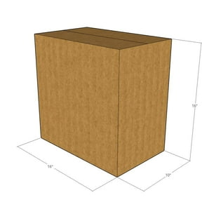 16x16x4 Kraft Brown Corrugated Shipping Boxes, 32 ECT Single-Wall, Qty ...