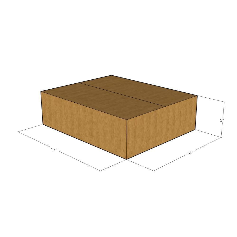 17x14x5 Kraft Brown Corrugated Shipping Boxes, 32 ECT Single-Wall, Qty ...